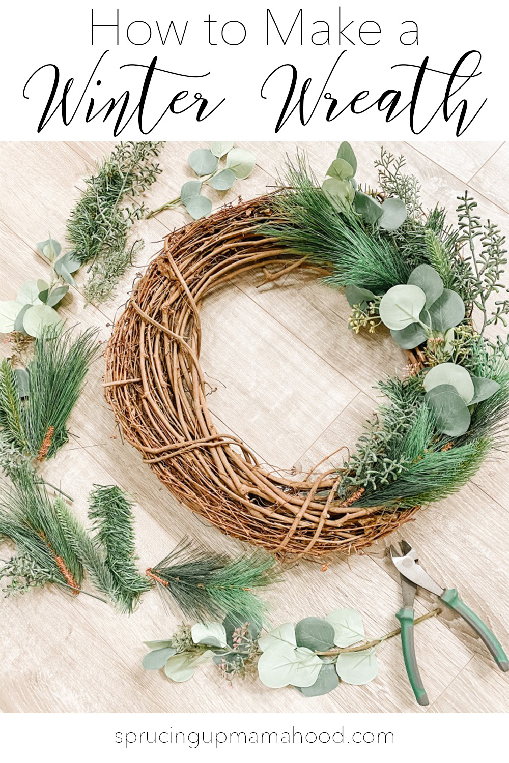 How to Make a Winter Wreath - Sprucing Up Mamahood Blog