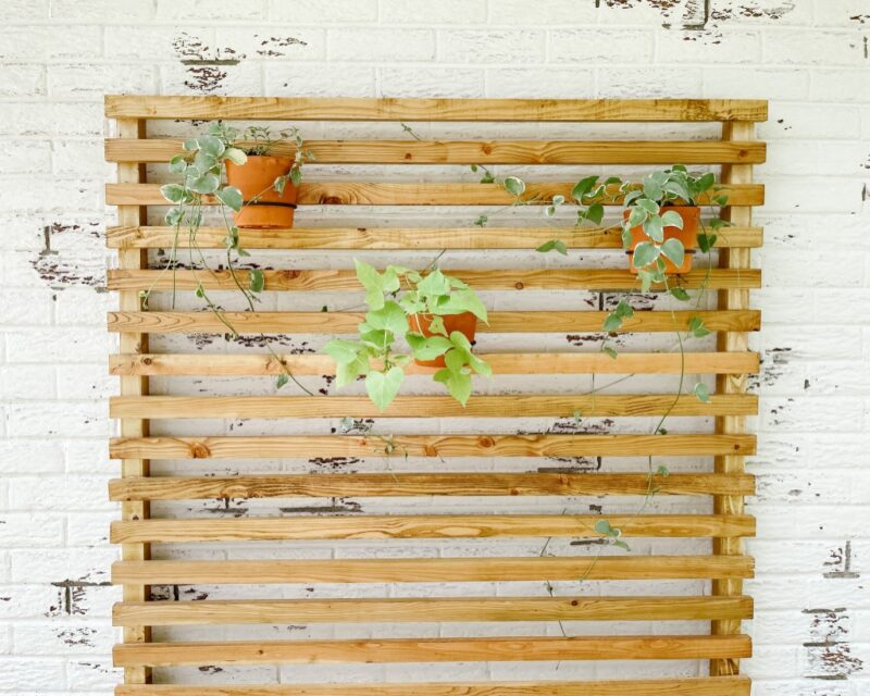 DIY Simple Slatted Wood Trellis - Sprucing Up Mamahood