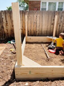 Simple DIY Sandbox With Slatted Roof - Sprucing Up Mamahood