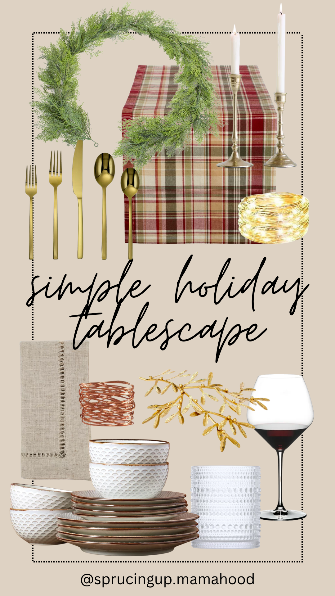 Simple & Elegant Holiday Tablescape Idea - Sprucing Up Mamahood
