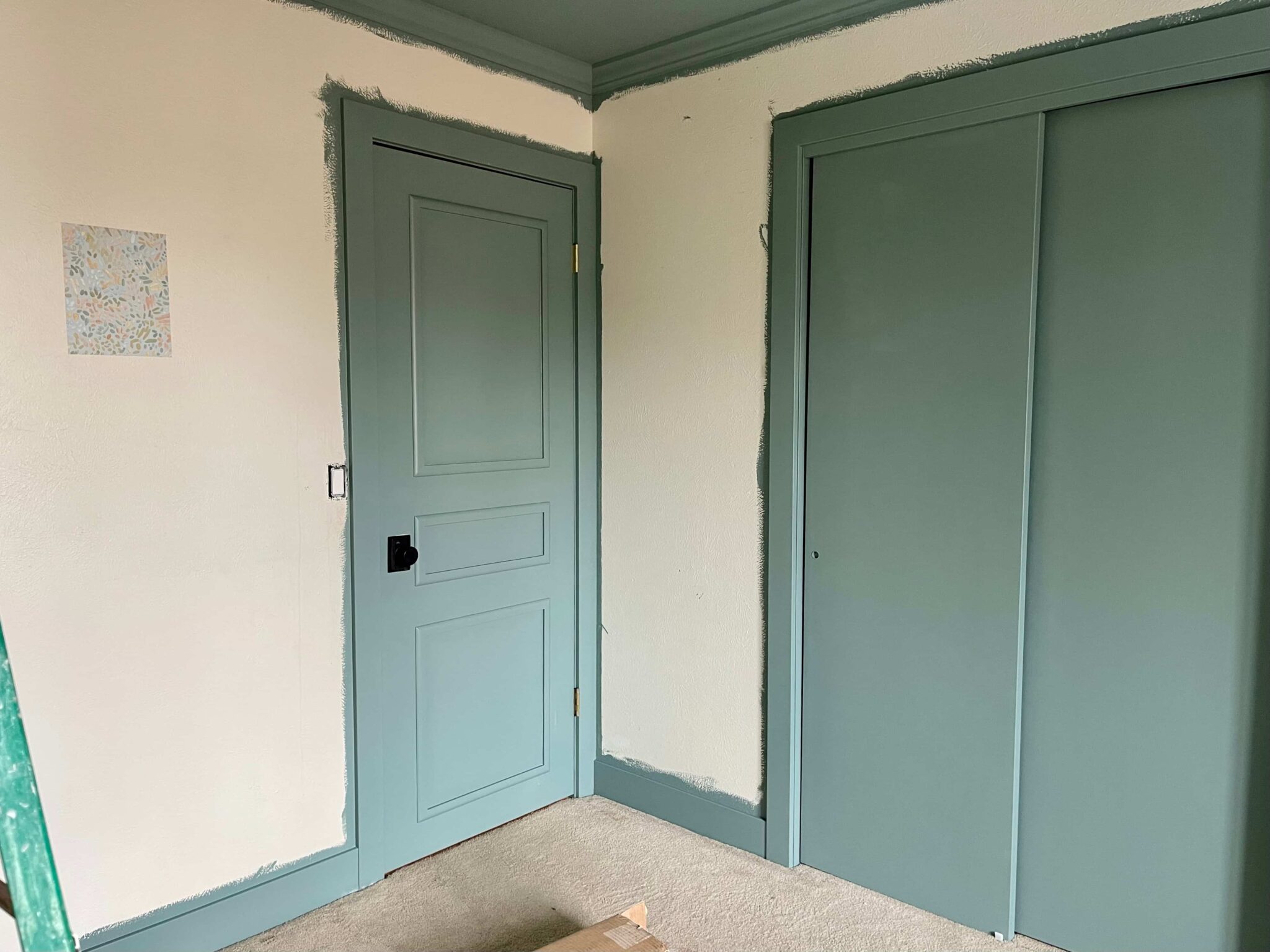 Colorful Boy Nursery with Wallpaper and Contrast Trim - Sprucing Up ...