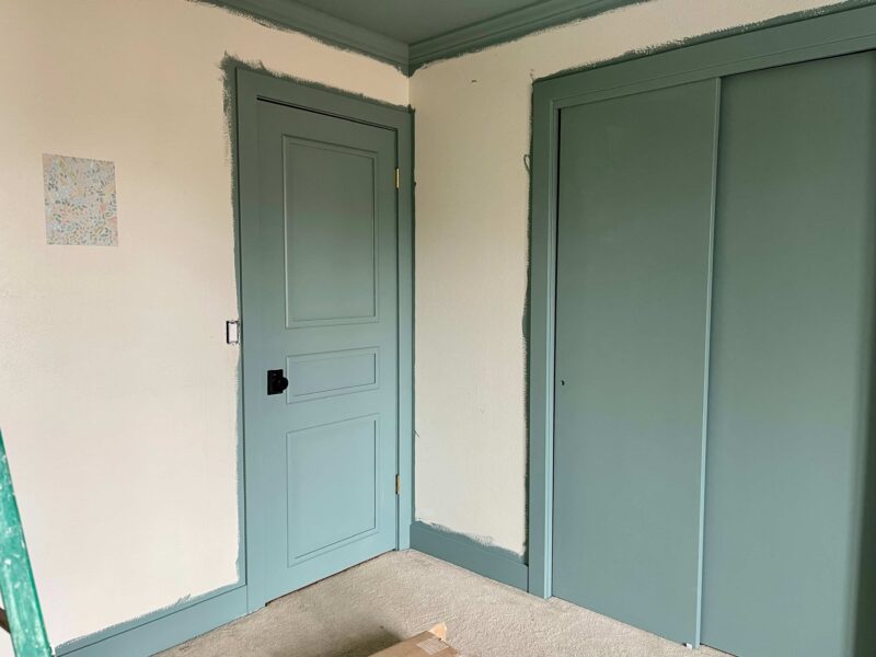 Colorful Boy Nursery with Wallpaper and Contrast Trim - Sprucing Up ...