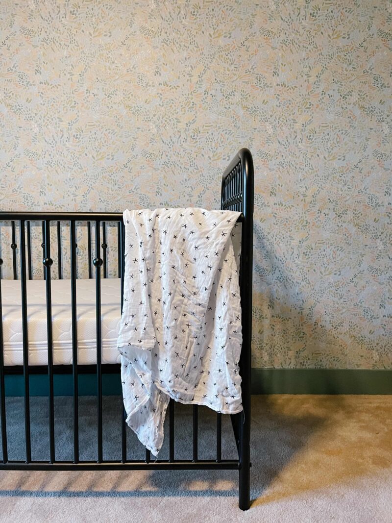 Colorful Boy Nursery with Wallpaper and Contrast Trim - Sprucing Up ...