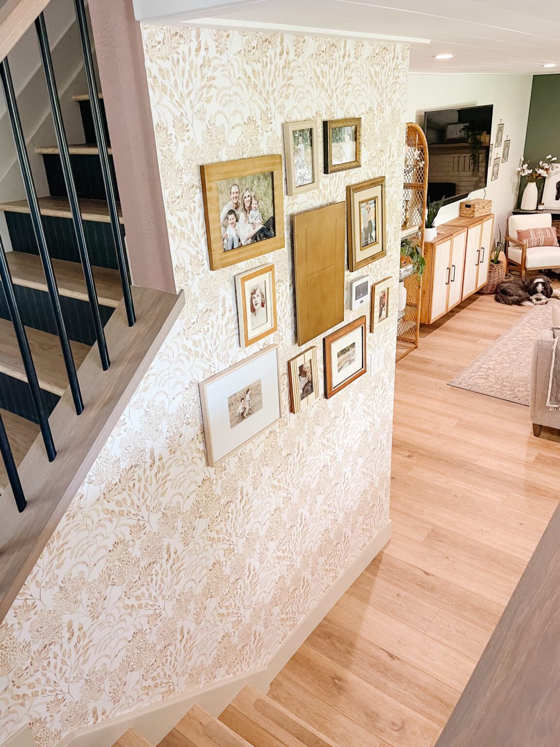 Small Accent Wall with Tempaper Non-Pasted Wallpaper - Sprucing Up Mamahood